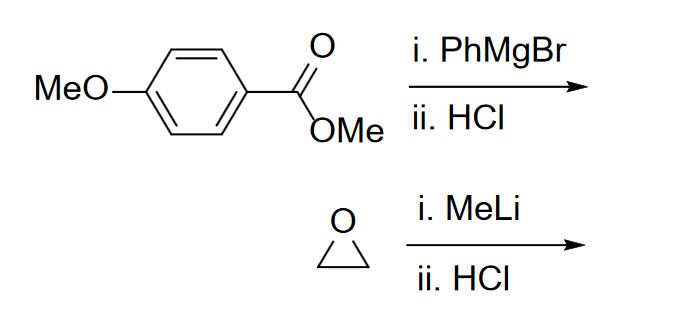 Solved i. Ph MgBr Meo бMe ii. HCI i. Meli ii. HCI | Chegg.com