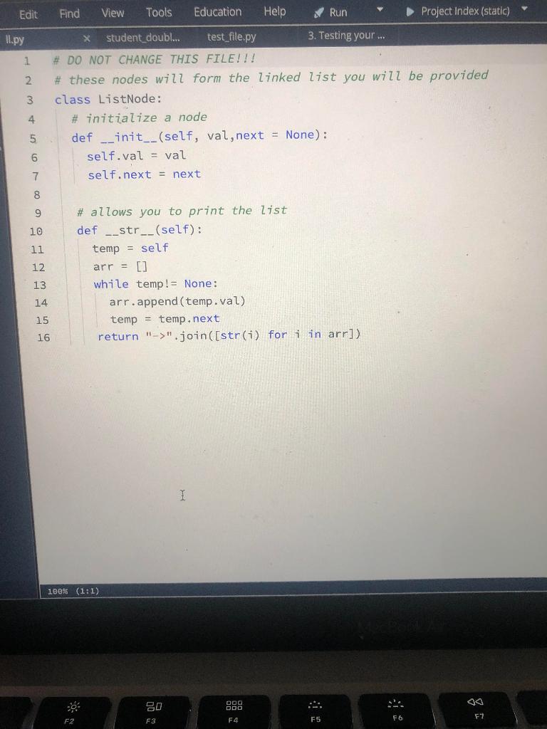 Solved Test File Py 1 Working W X 1 Working With Linked