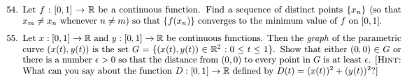 Solved 54. Let f:[0,1]→R be a continuous function. Find a | Chegg.com
