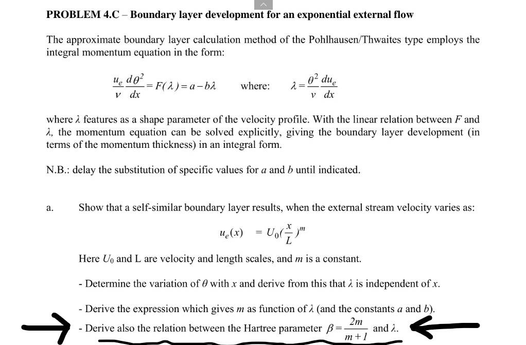 Solved PROBLEM 4.C - Boundary layer development for an | Chegg.com