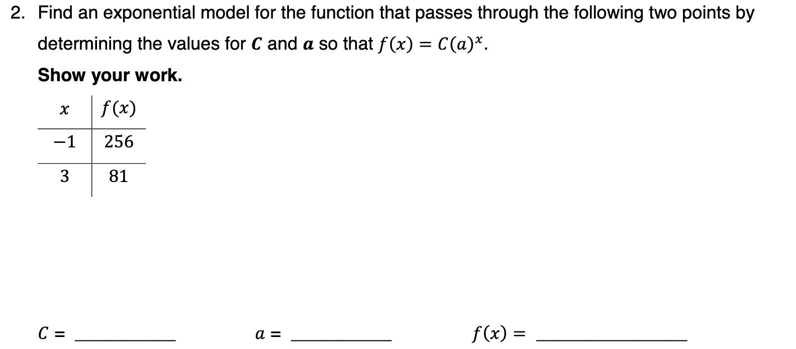 Solved 2. Find an exponential model for the function that | Chegg.com Solved 2. Find an exponential model for the function that | Chegg.com