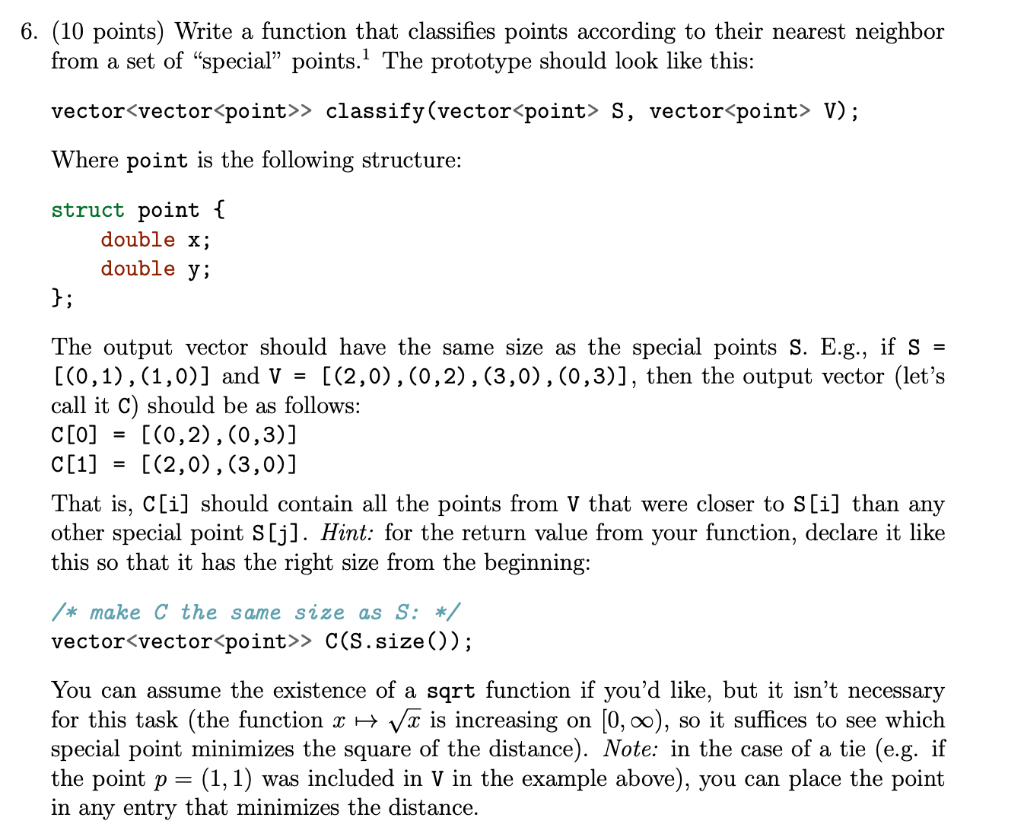 Solved 6. (10 points) Write a function that classifies | Chegg.com