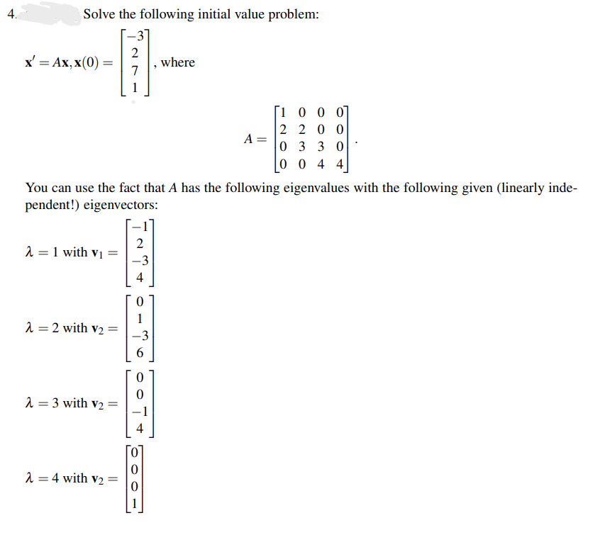 Solved Solve the following initial value problem: | Chegg.com