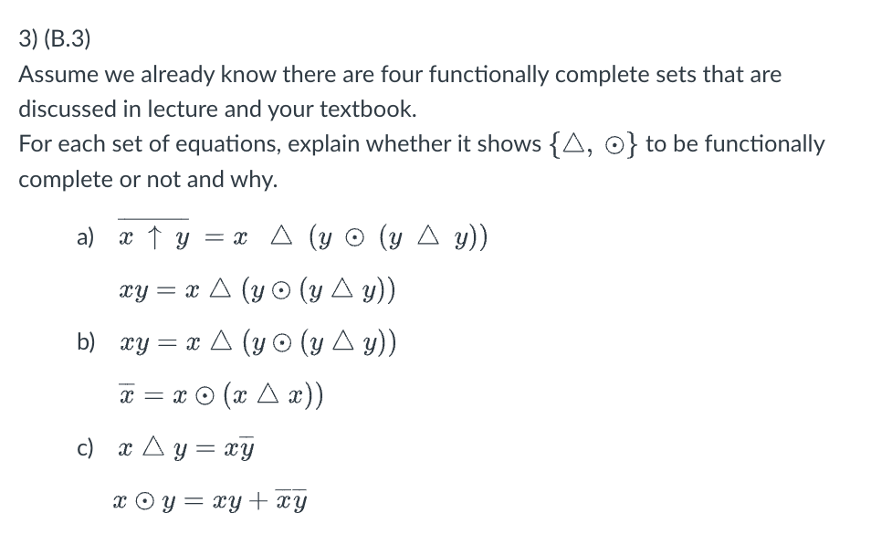 Solved For each set of equations, explain whether it shows | Chegg.com