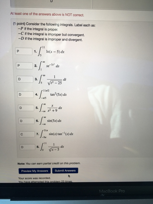 Solved At Least One Of The Answers Above Is Not Correct 1