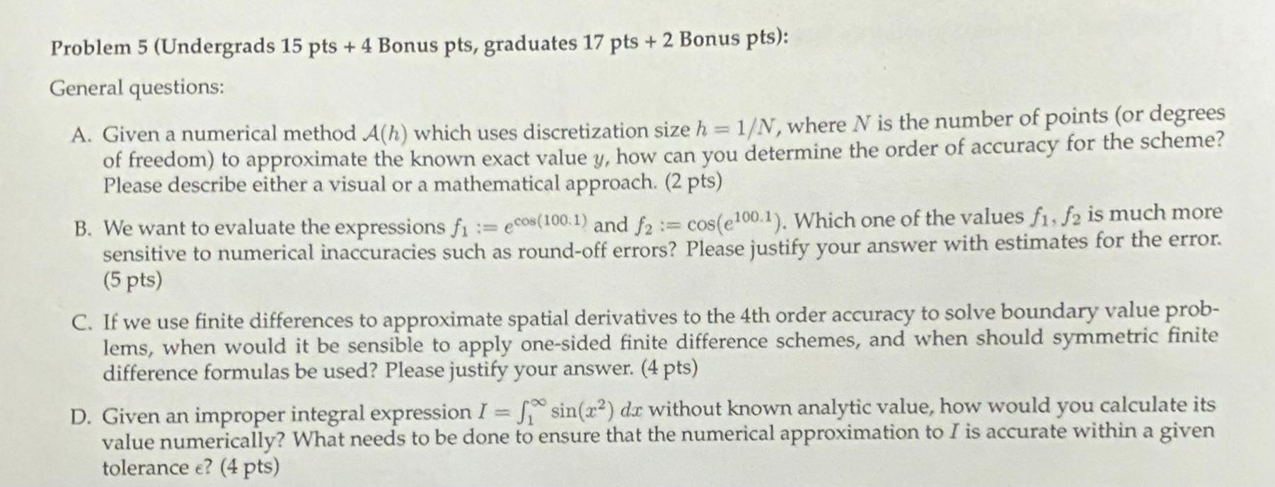 Solved Problem 5 (Undergrads 15 pts + 4 Bonus pts, graduates | Chegg.com
