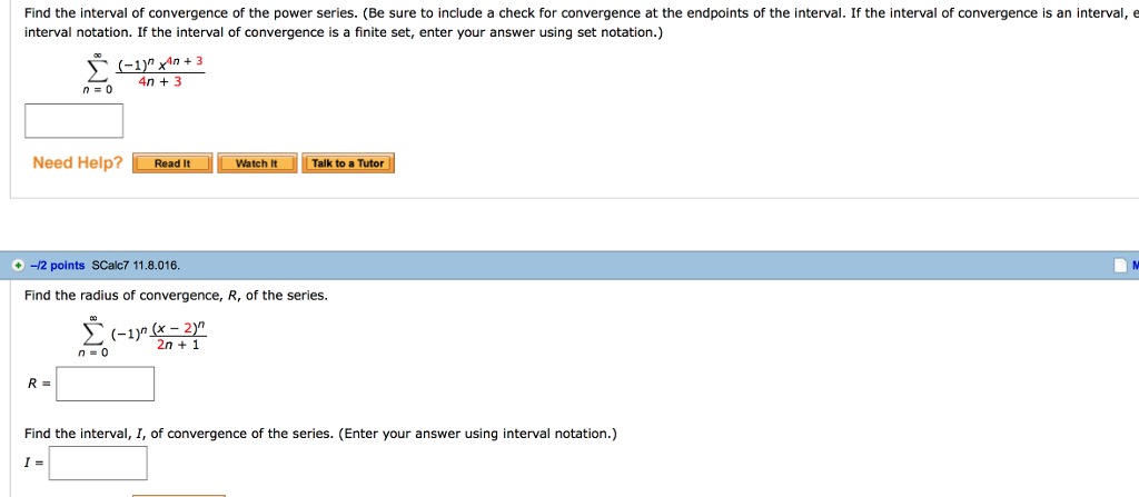 Solved Find the interval of convergence of the power series. | Chegg.com
