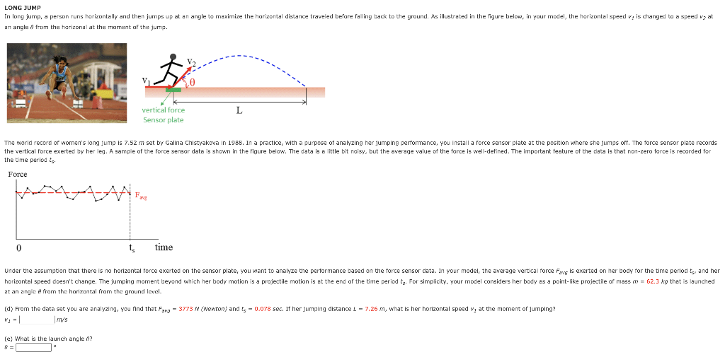 Solved LONG JUMP In long jump, a person runs horizontally | Chegg.com