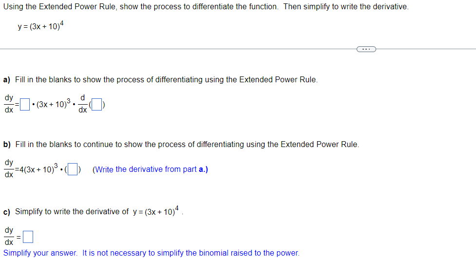 Solved Using the Extended Power Rule, show the process to | Chegg.com