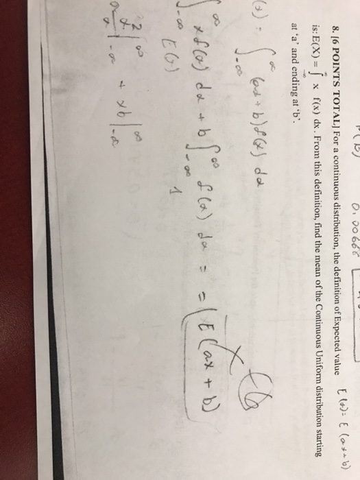 Solved For a continuous distribution, the definition of | Chegg.com