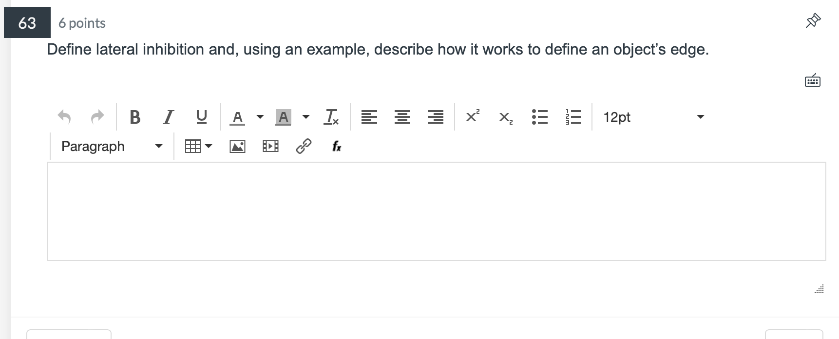 Solved 63 6 points Define lateral inhibition and, using an | Chegg.com