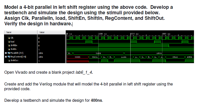 Solved The following code models a four-bit parallel in | Chegg.com