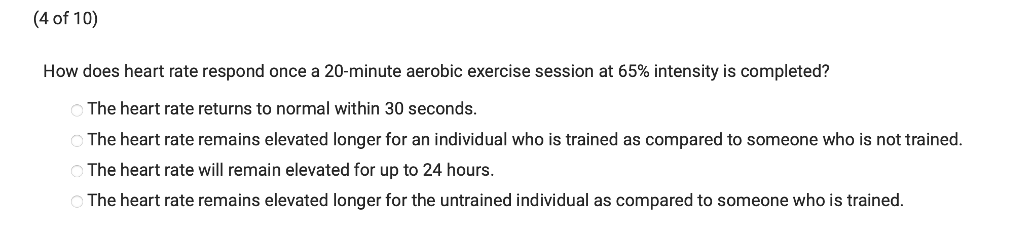 Solved How does heart rate respond once a 20 -minute aerobic | Chegg.com