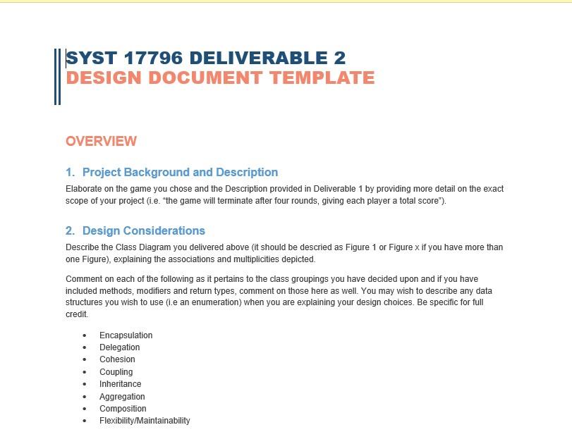 Solved (I choose UNO game in the deliverable 1. Please I | Chegg.com