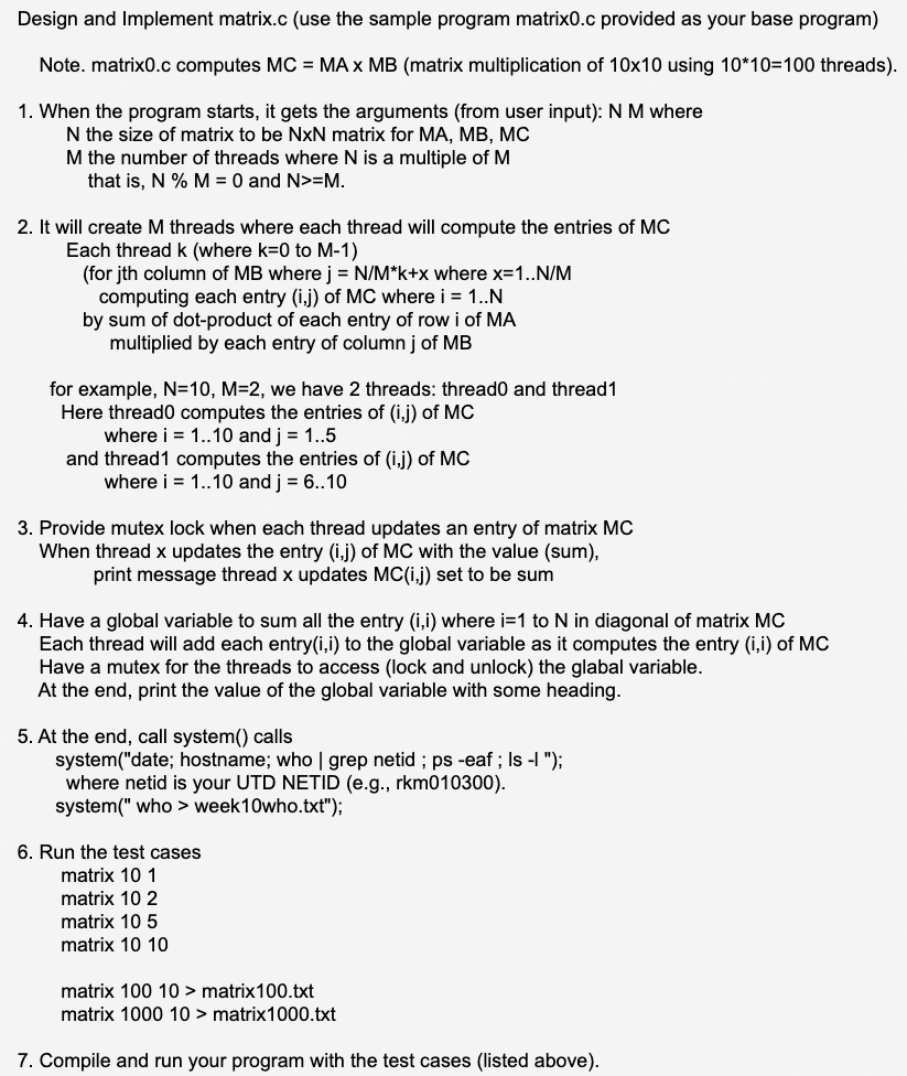 Solved Please do this in terminal and C Language. Here is | Chegg.com