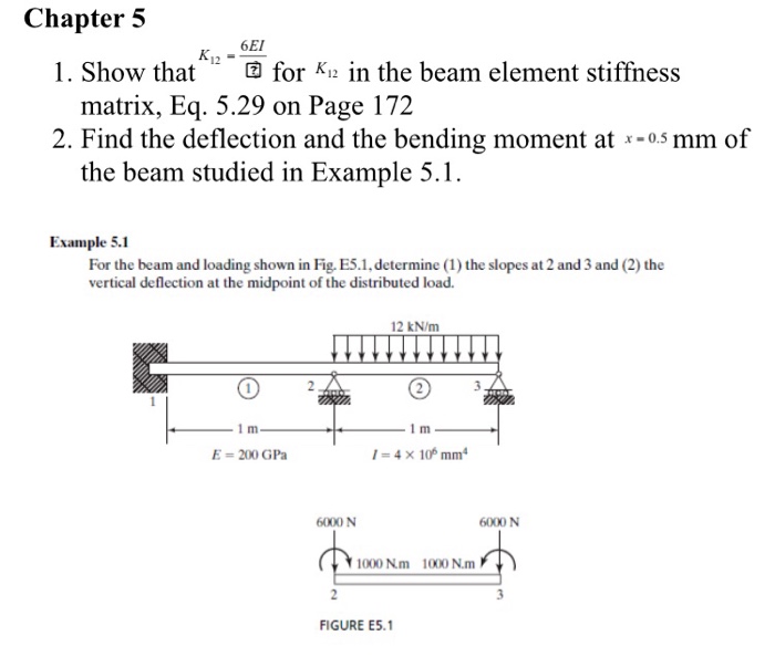 Solved Chapter!5 6EI 1. Show that for K2 in the beam element | Chegg.com