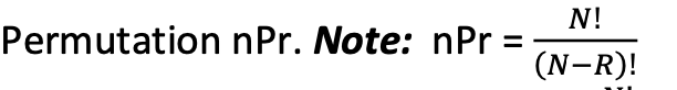 Solved N! Permutation npr. Note: npr = (N-R)! | Chegg.com