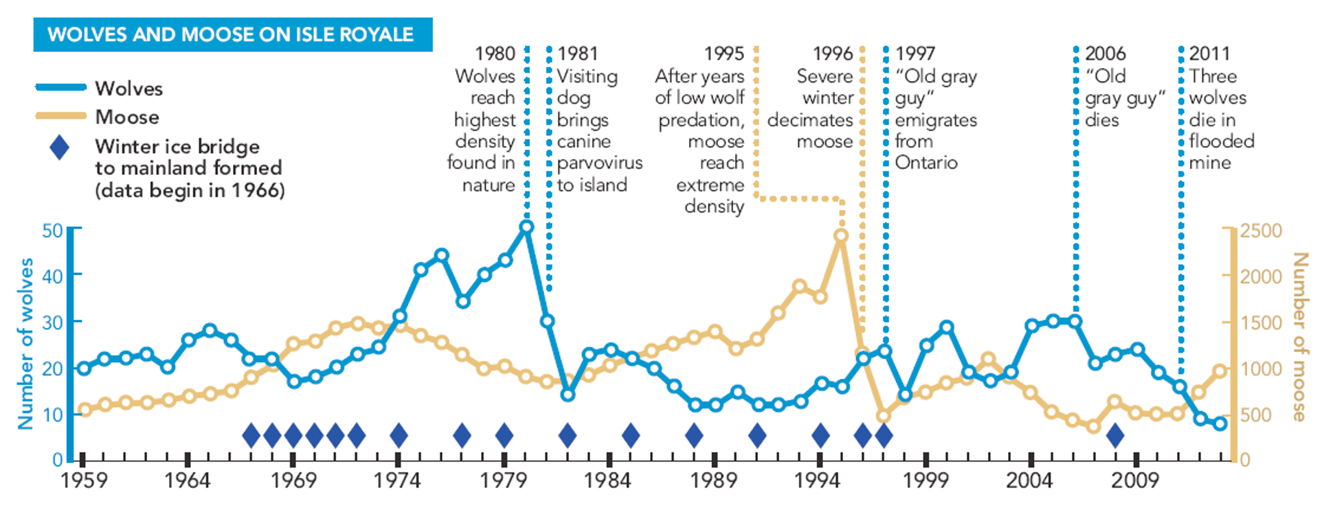 Solved This table summarizes the population size of wolves | Chegg.com