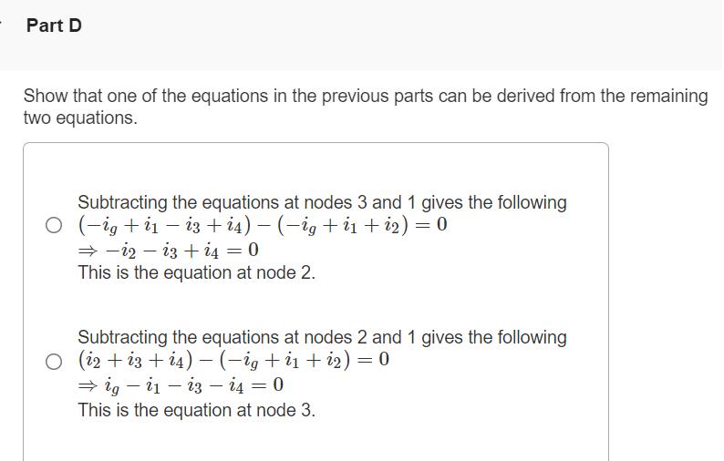 Solved A current leaving a node is defined as positive. Sum | Chegg.com