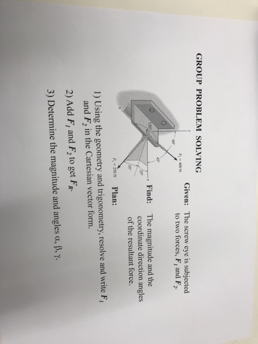 Solved GROUP PROBLEM SOLVING Given: The screw eye is | Chegg.com