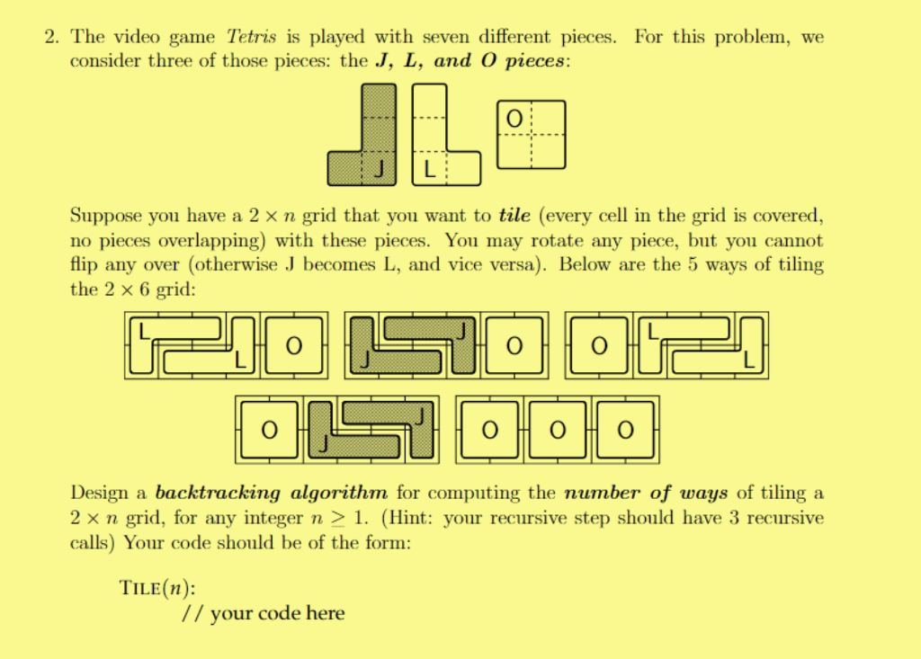 Solved The video game Tetris is played with seven different | Chegg.com