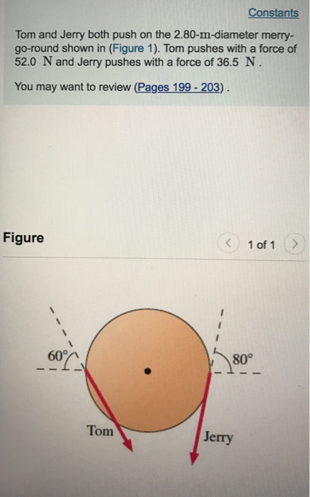Solved Constants Tom and Jerry both push on the | Chegg.com