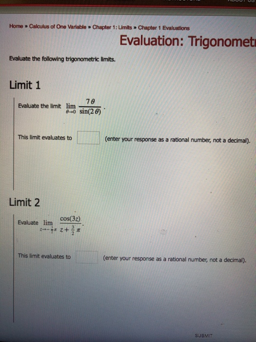 Solved Evaluation: Trigonometric L Evaluate the following | Chegg.com