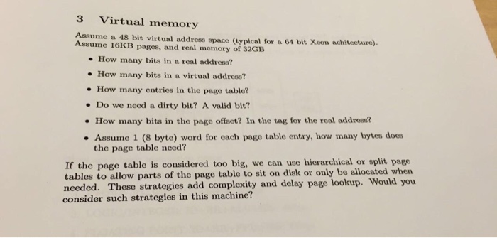 Solved Assume a 48 bit virtual address space (typical for a | Chegg.com