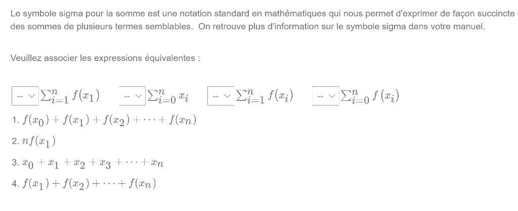 Solved Le symbole sigma pour la somme est une notation | Chegg.com