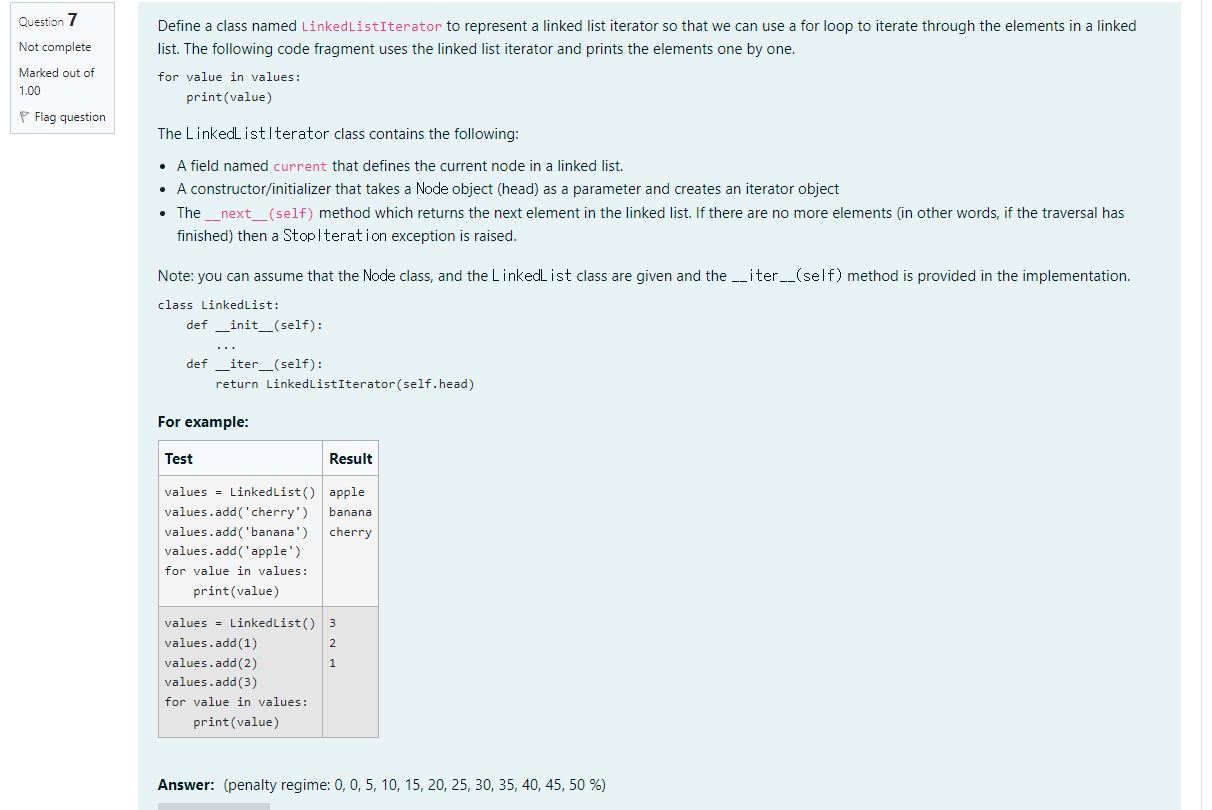 Solved Define a class named LinkedListiterator to represent | Chegg.com