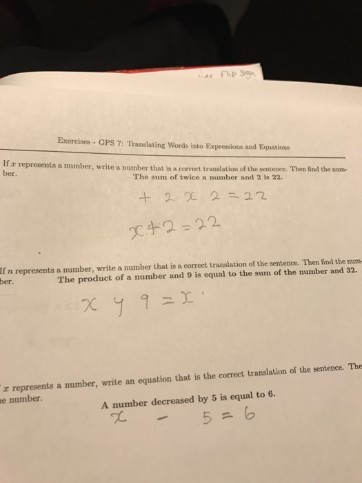 Solved If x represents a number, write a number that is a | Chegg.com
