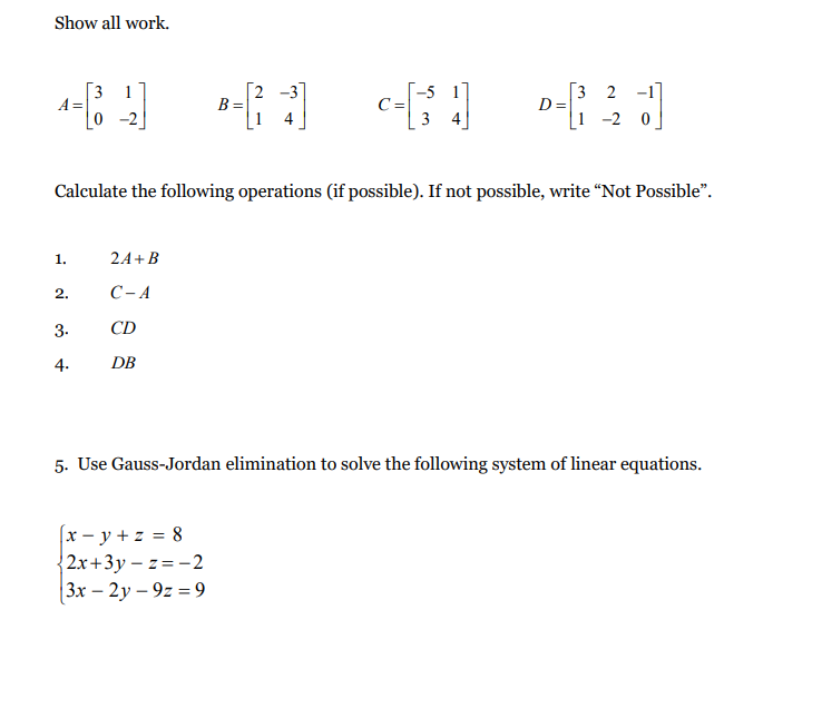Solved Show all work. | Chegg.com