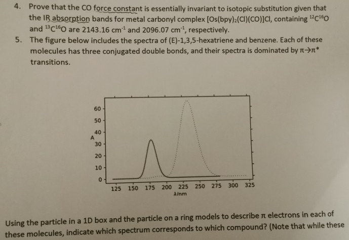 Solved 4. Prove that the CO force constant is essentially | Chegg.com