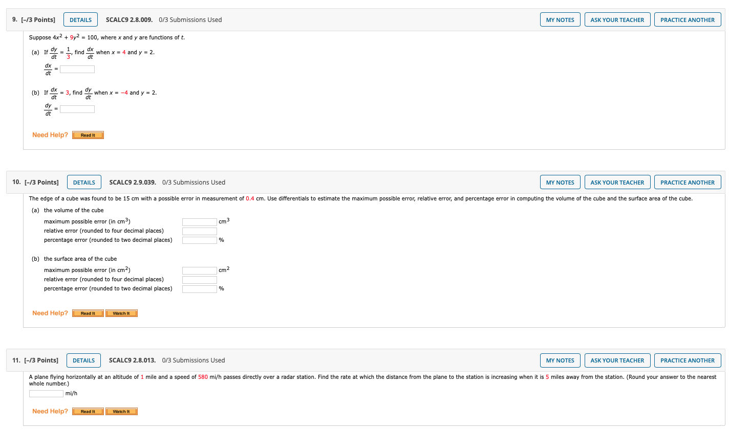 Solved 9. (-/3 Points] DETAILS SCALC9 2.8.009. 0/3 | Chegg.com