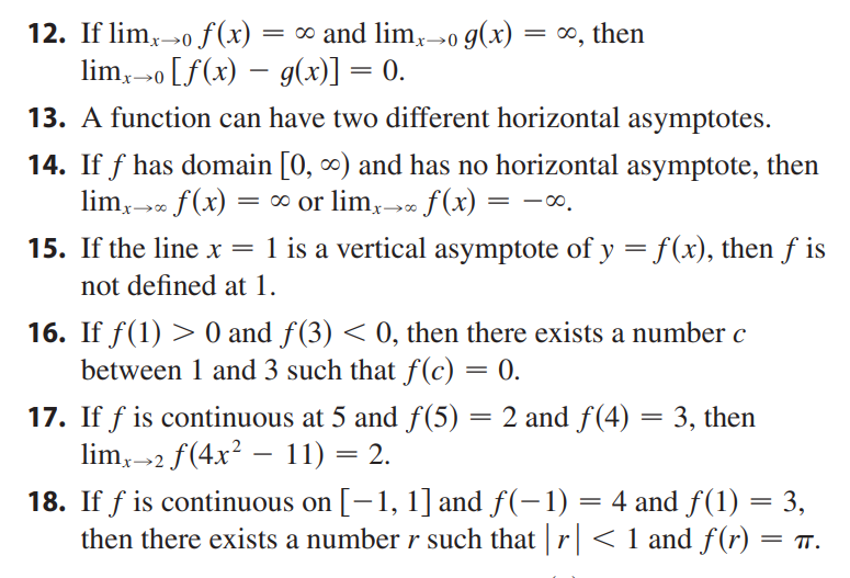 Solved 12. If \\( \\lim _{x \\rightarrow 0} f(x)=\\infty \\) | Chegg.com