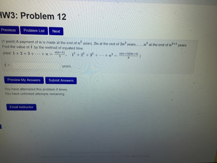 Solved W3: Problem 12 Previous Problem List Next (1 point) A | Chegg.com