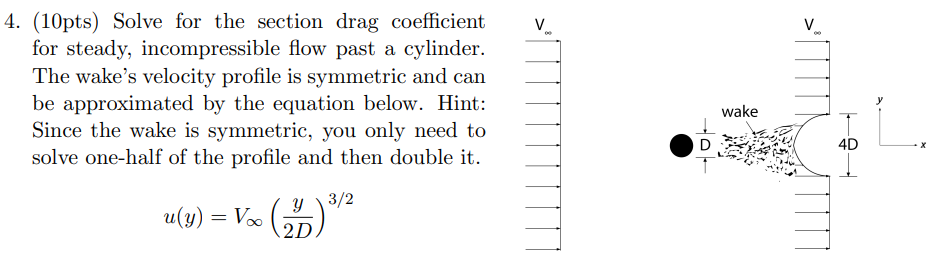 Solved (10pts) ﻿Solve for the section drag coefficientfor | Chegg.com