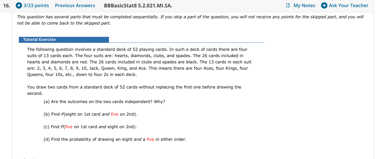 Solved 16. + 3/23 points Previous Answers BBBasicStat8 | Chegg.com