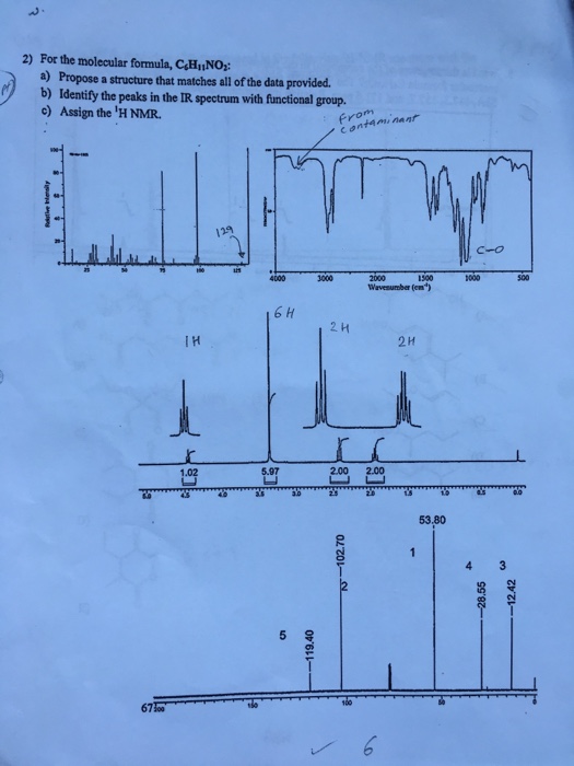 Solved 2) For the molecular formula, CHNO a) Propose a | Chegg.com