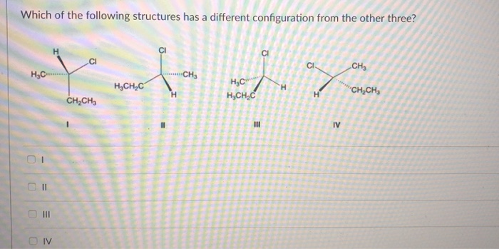 Solved Which of the following structures has a different | Chegg.com