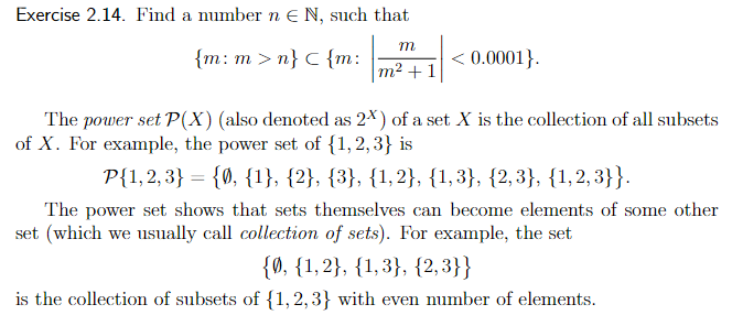 Solved Exercise 2.14. Find a number n∈N, such that | Chegg.com