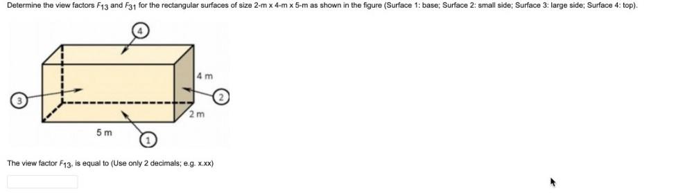 Solved Determine the view factors F13 and F31 for the | Chegg.com