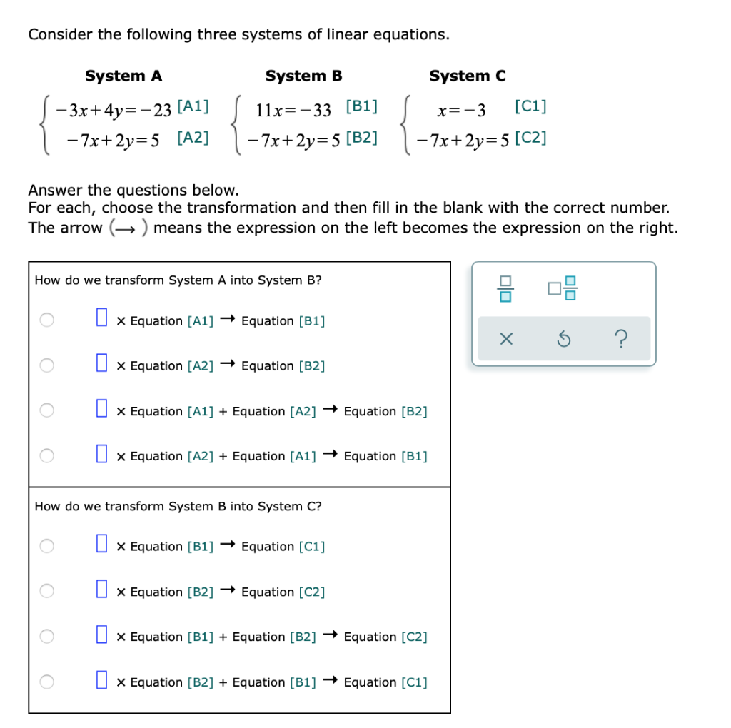 Solved Consider The Following Three Systems Of Linear