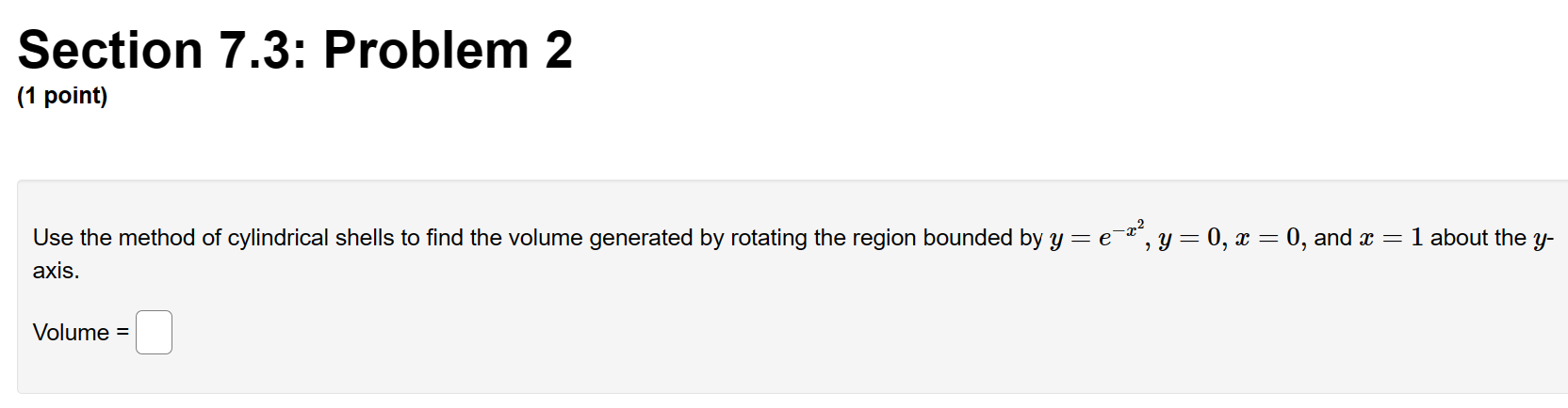Solved Use the method of cylindrical shells to find the | Chegg.com