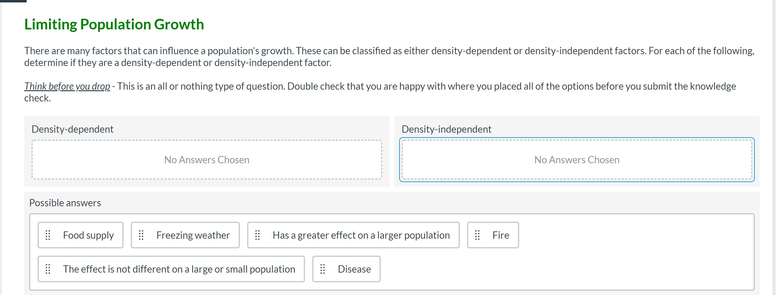 Solved Limiting Population Growth There are many factors | Chegg.com