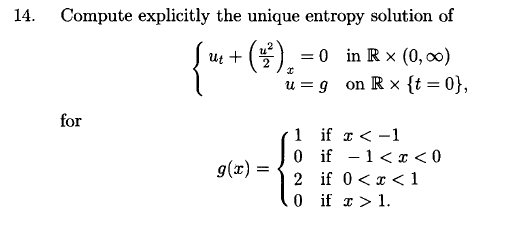 Solved 4. Compute explicitly the unique entropy solution of | Chegg.com