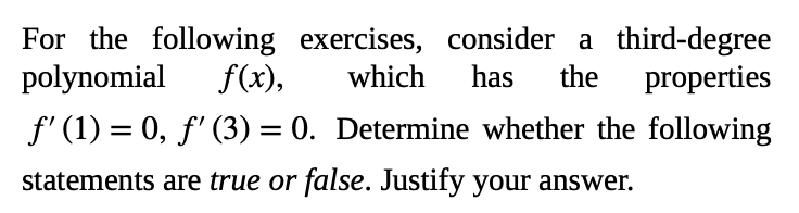 Solved For the following exercises, consider a third-degree | Chegg.com