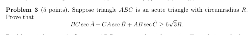Solved Problem 3 (5 points). Suppose triangle ABC is an | Chegg.com Solved Problem 3 (5 points). Suppose triangle ABC is an | Chegg.com