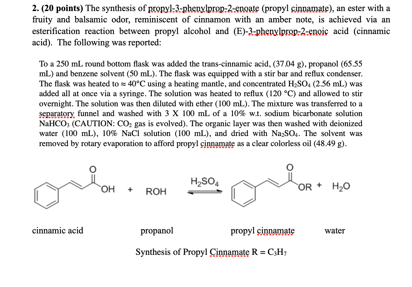 Solved 2. (20 points) The synthesis of | Chegg.com