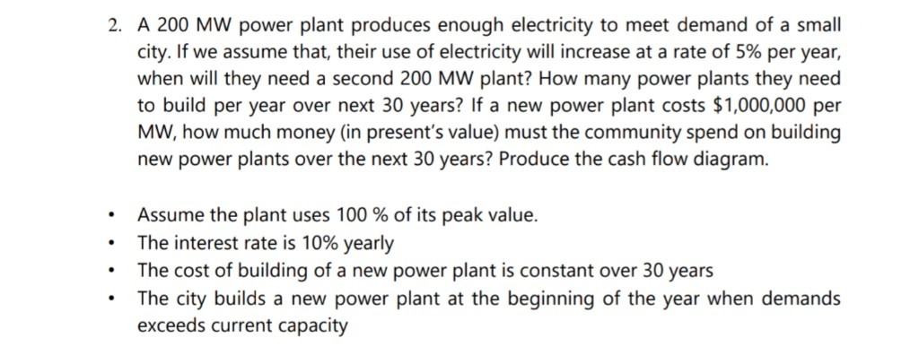 2. A 200 MW power plant produces enough electricity | Chegg.com